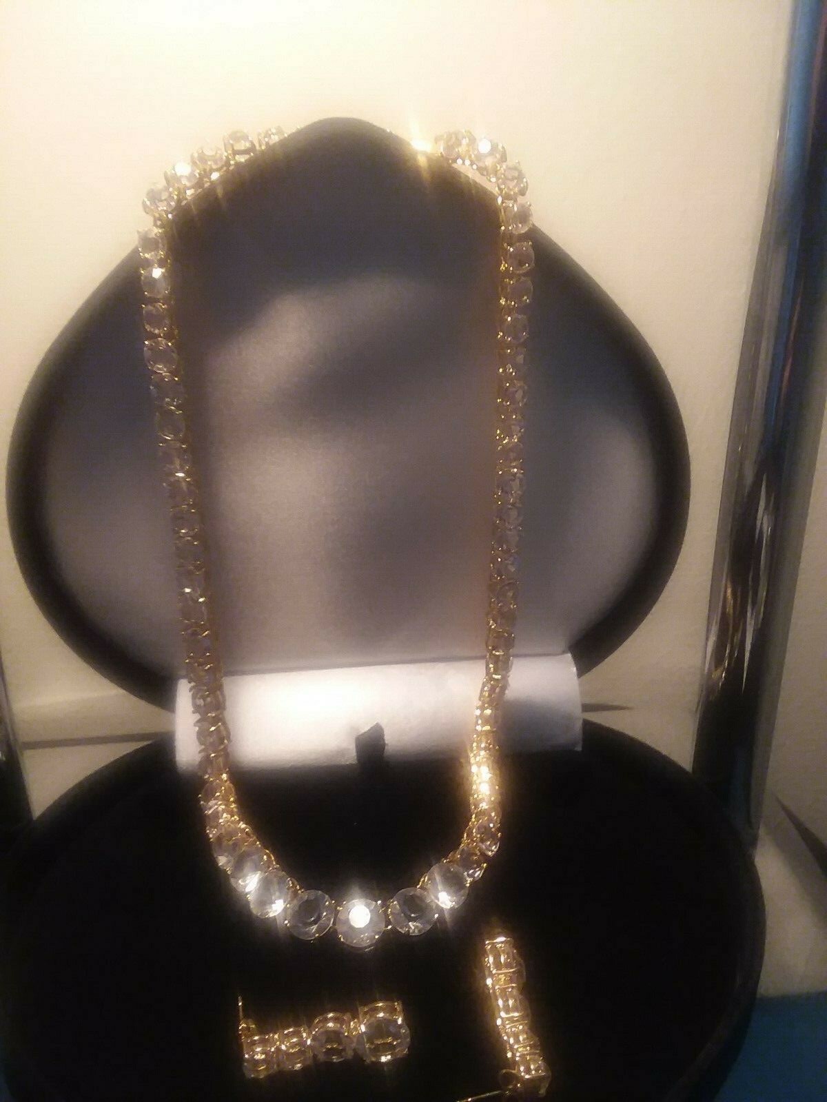 14K YG & STS 3MM SHINY OMEGA CHAIN NECKLACE + BONUS HOOPS LIMITED TIME ...