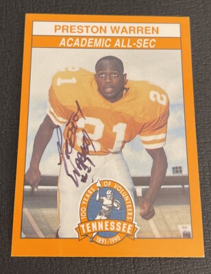 PRESTON WARREN Autographed Signed Tennessee Vols Football Card #131 ...