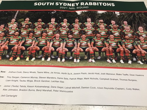 SOUTH SYDNEY RABBITOHS TEAM POSTER 2021 NRL RUGBY ROOSTER EELS STORM ...