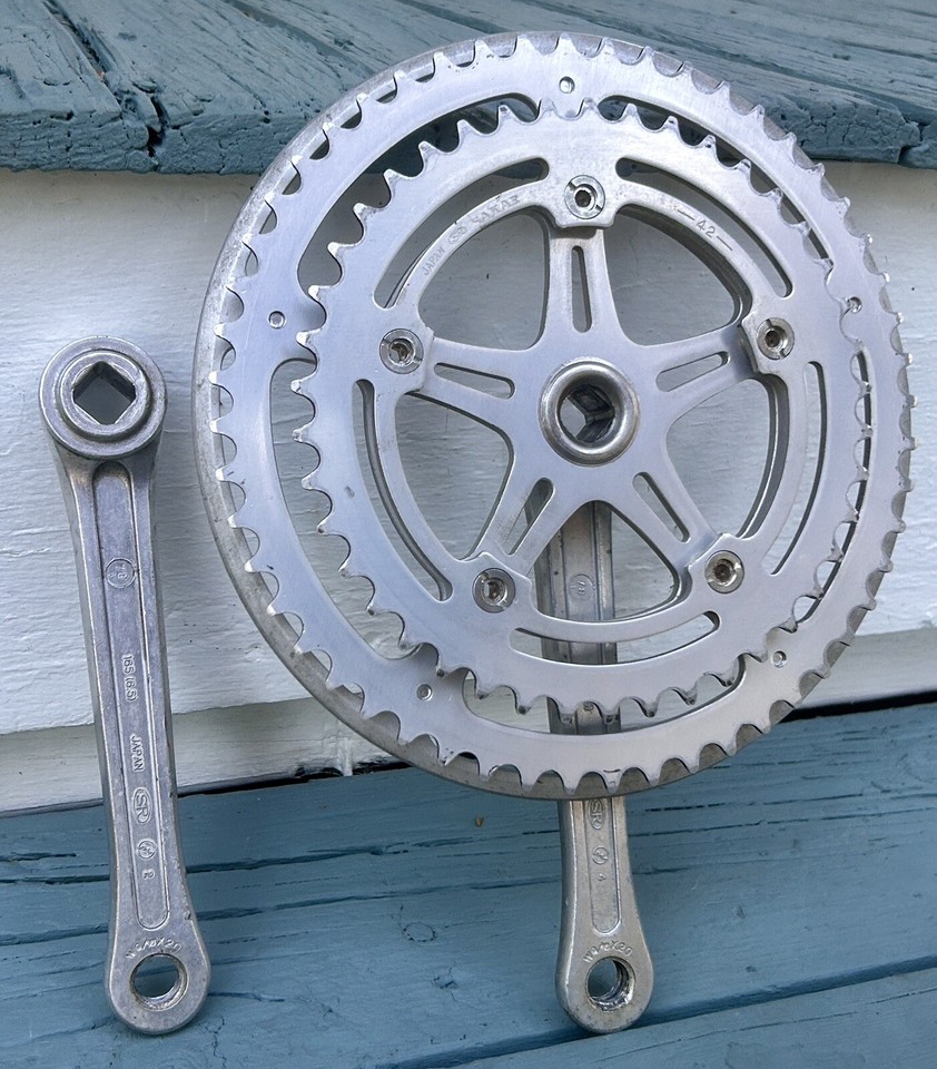 Vintage Raleigh Crankset 165 SR Apex Sakae 1970s Bike Mixte Square ...