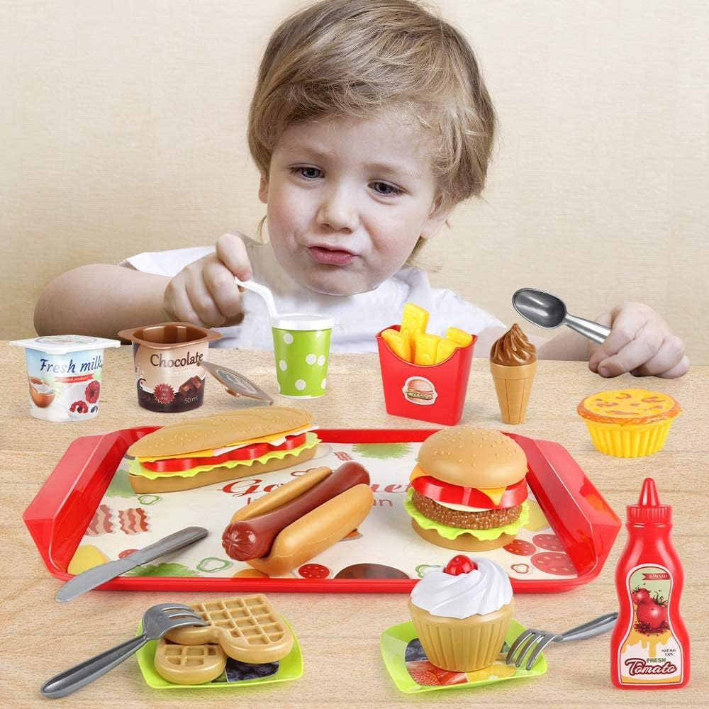 Food Set 59 PCS Kitchen Toy Set for Pretend Play, Kitchen Accessories ...