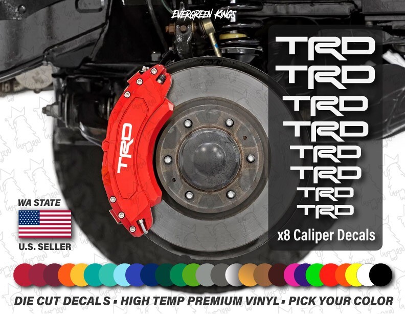 x8 TRD Toyota Brake Caliper Decals Set Stickers Heat Resistant Vinyl ...