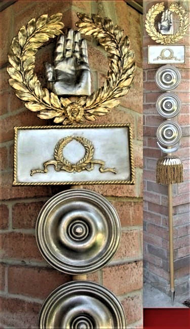 Roman legion standard signum silver plated bronze crown laurel wreath ...