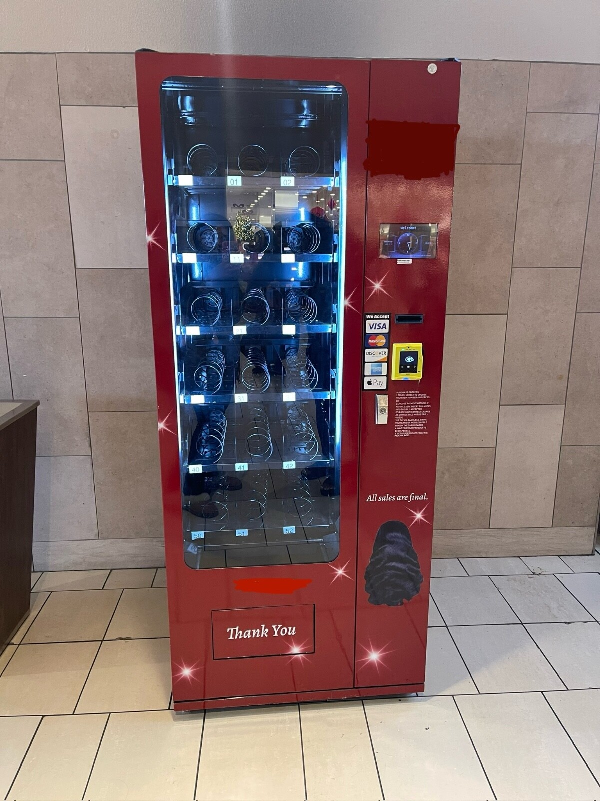 PRICE $1800 ****Hair/lash/Clothing Vending Machine with credit card ...