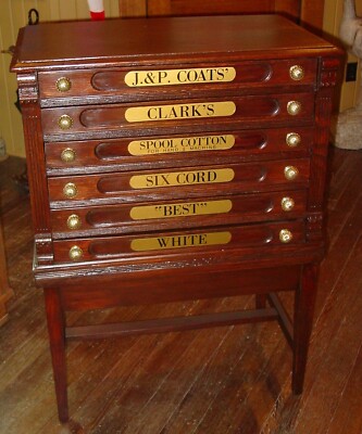 Sewing (Pre-1930) - Antique Spool Cabinet