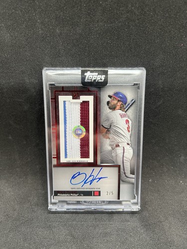 2024 Topps Museum Bryce Harper Patch Auto Ruby /5 Game Used Phillies On ...