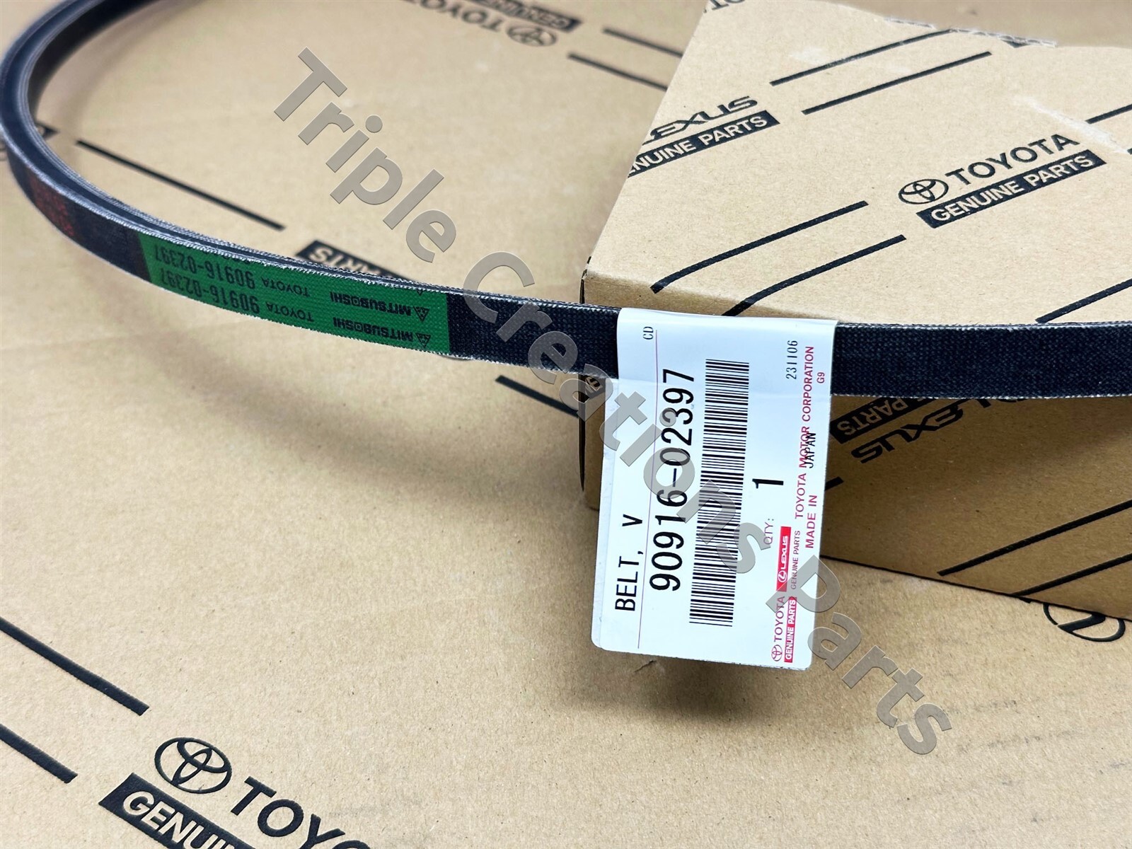 Toyota Genuine 90916-02397 Belt V (Cooler Compressor To Crankshaft ...