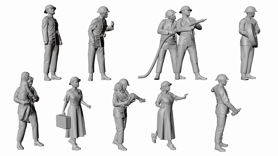 WWII The Blitz - Fire Brigade - Set 1 - 10 Figure Set | eBay UK