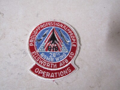 MILITARY PATCH VINTAGE OLDER 28TH BOMB WING ELLSWORTH AFB SOUTH DAKOTA ...