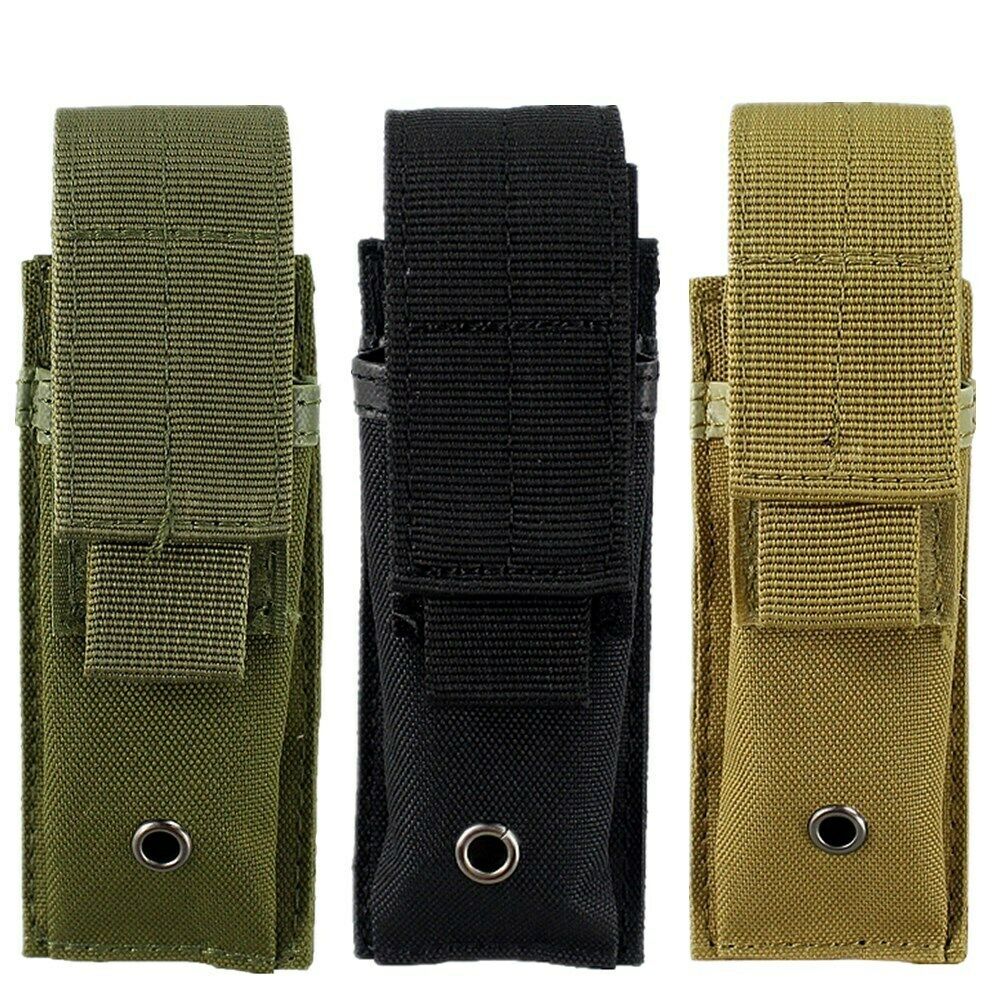 Military Flashlight Molle Pouch LED Torch Holster Waist Pack Bag Belt ...