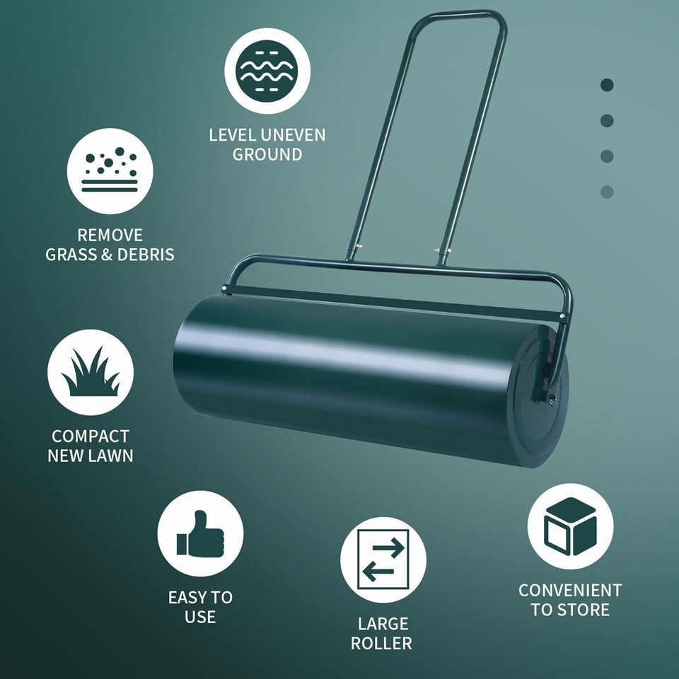 17-Gallon Lawn Roller Heavy-Duty Steel Push/Pull Sod Roller 36" x 12 ...