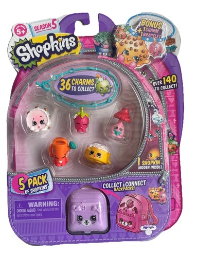 Shopkins Season 5 Ultra Rare Pack Bonus Charm Blue Bracelet Strawberry ...
