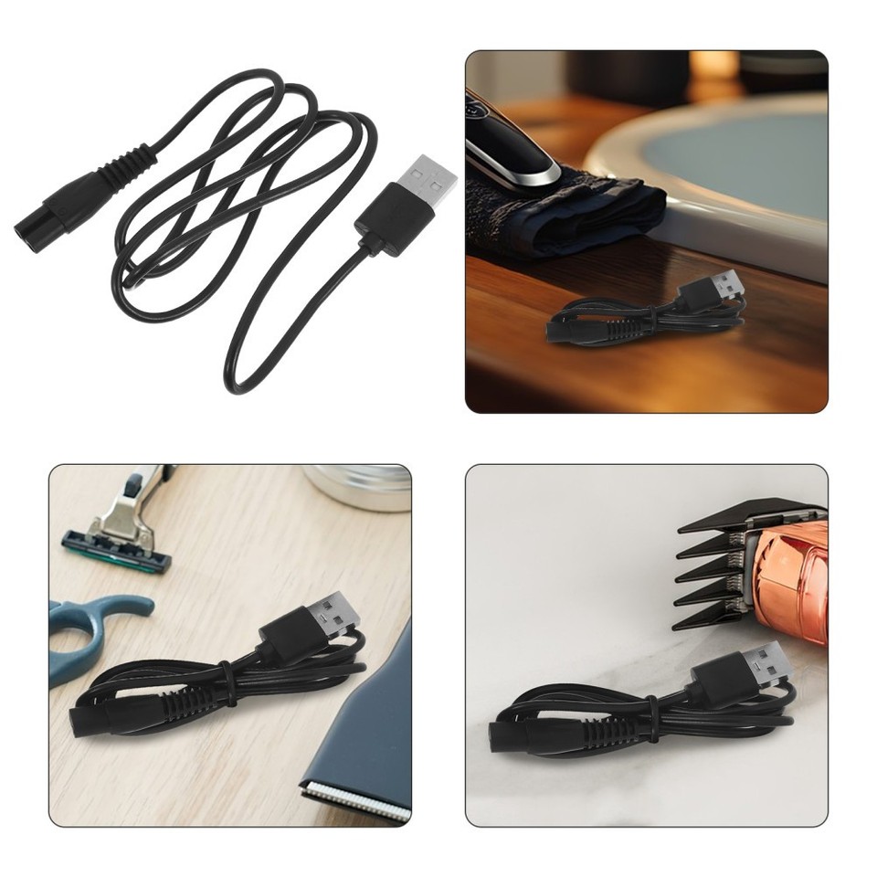 2 Count Shaving Machine Charging Cable Razor Accessory Cord Electric ...