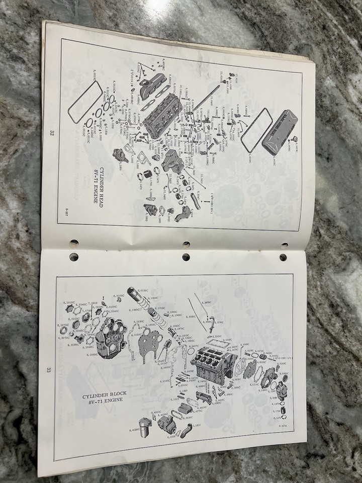 VTG 1964 GM Corp Diesel Engine Parts Book Truck & Coach Division GUC ...