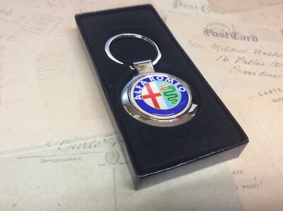 Chrome Keyring With Printed ALFA ROMEO CAST ROUND | eBay