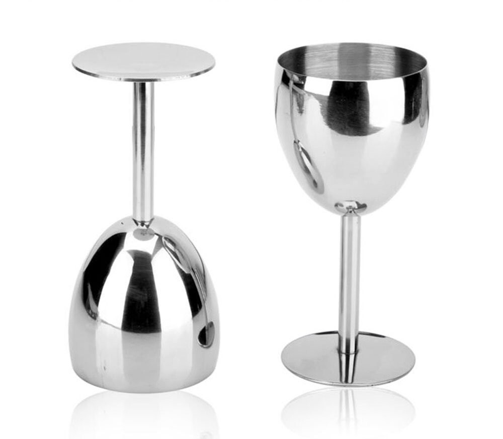 Stainless Steel Goblet Wine Glass Set of 6 | eBay