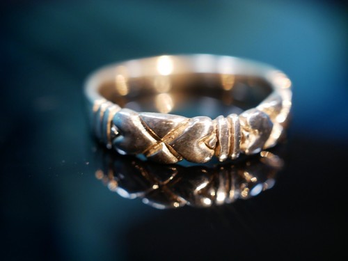 925 Silber Ring Längs Und Gekreuzte Rillen Herzen Verspielt Mädchenhaft ...