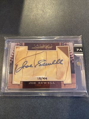 Joe Sewell 13/49 2011 Panini Limited Cuts Autograph | eBay