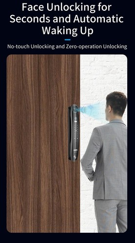 3D Smart Door Lock Face Recognition Camera Finger Print Password ...