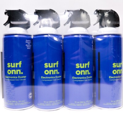 Surf Onn. Electronics Duster Compressed Gas Cleaner 4 Pack - Brand New ...