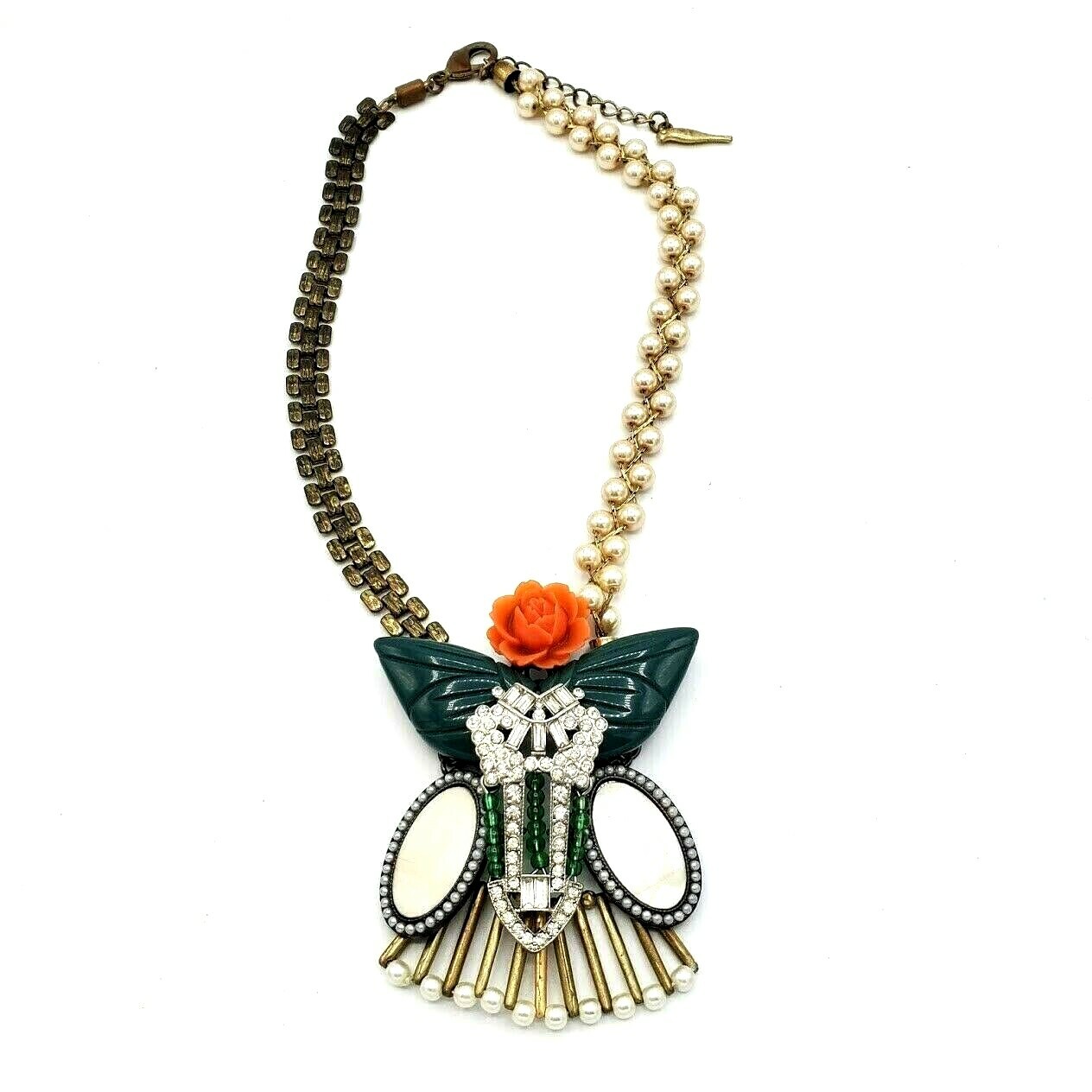 Floral Arrow Necklace Statement Geometric Unique Faux… - Gem