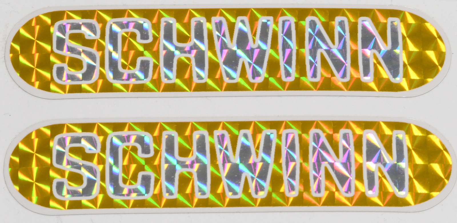 1979-83 Schwinn Sting prism chainstay decals (PAIR) - YELLOW w/ WHITE ...