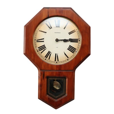 Harris & Mallow Schoolhouse Wall Clock, Quartz Movement, Pendulum Chime ...