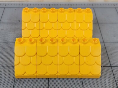 Lego Duplo 8 YELLOW GOLD SHINGLE ROOF Overhang House Building Block ...