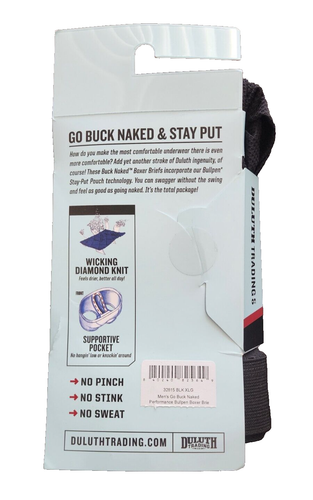 Duluth Trading Company Buck Naked Underwear Bullpen Boxer Briefs Black ...