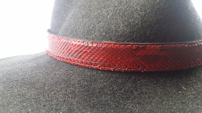 NEW Western cowboy cowgirl red Python snake skin hatband hat band ...