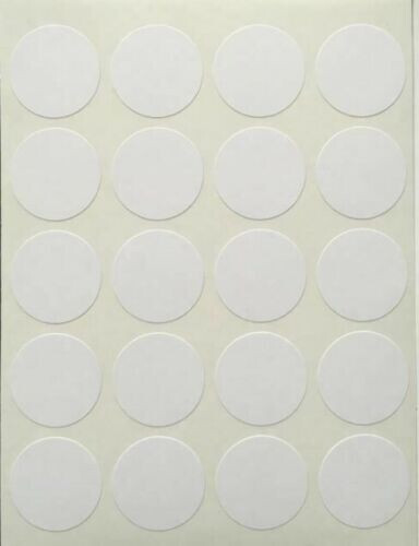 60 Small White Round Sticky Dots 19mm Circles Self Adhesive Stickers ...