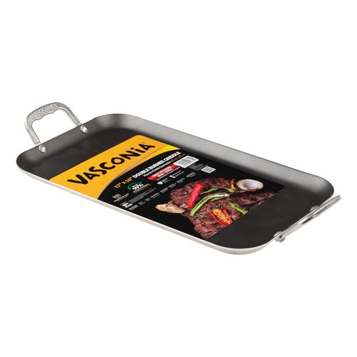 Small Double Burner Griddle 17" x 10", Nonstick Cooktop Pan | eBay