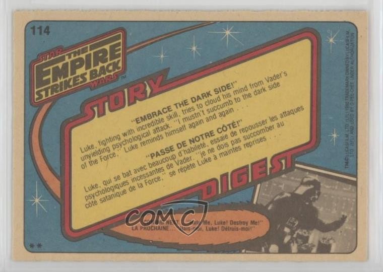 1980 O-Pee-Chee Star Wars: The Empire Strikes Back Embrace dark side ...