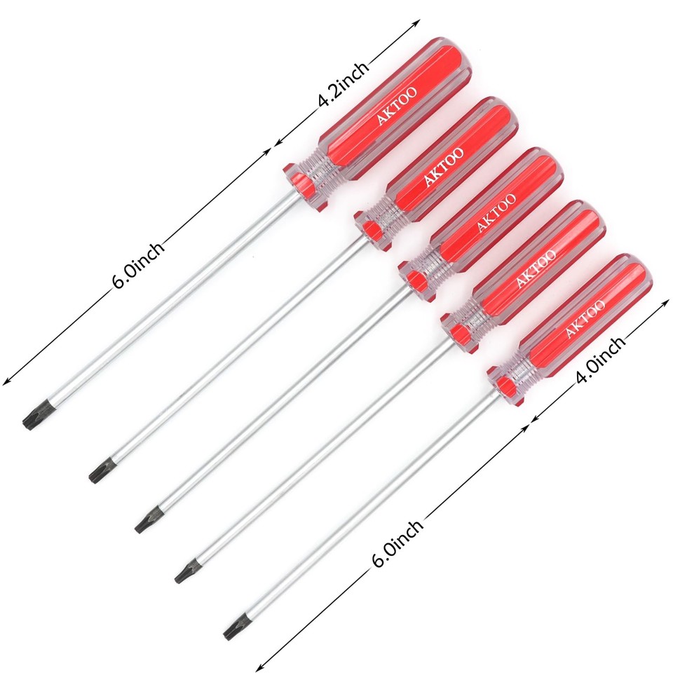 T15 T20 T25 T27 T30 Torx Screwdriver Set, 6inch Magnetic Torx Driver ...