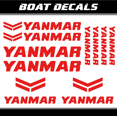 Yanmar decals Motorboat engine mini Bagger boat sticker set ORACAL ...
