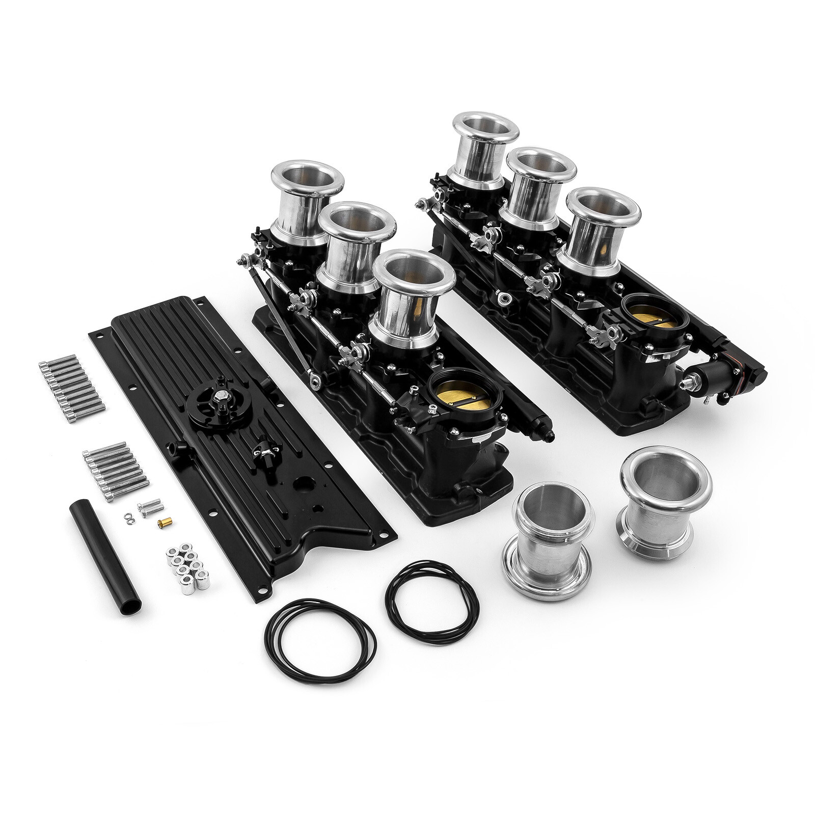 Chevy GM LS1 Downdraft EFI Stack Intake Manifold System Complete [Black ...