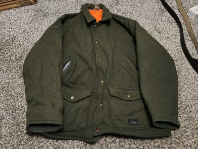 VTG Codet Wool Jacket Mackinaw Hunting Reversible Green Orange Outdoor ...