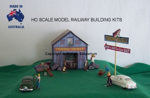 HO Scale Fishing Tackle Shed with Boats Model Railway Building Kit ...