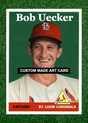 Bob Uecker St Louis Cardinals 2024 / 1958 Custom Made Baseball Art Card ...