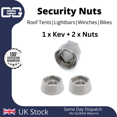 Anti-Theft Security Nuts | Tamperproof | Lock Nut Set 2 Nuts + 1 Key ...