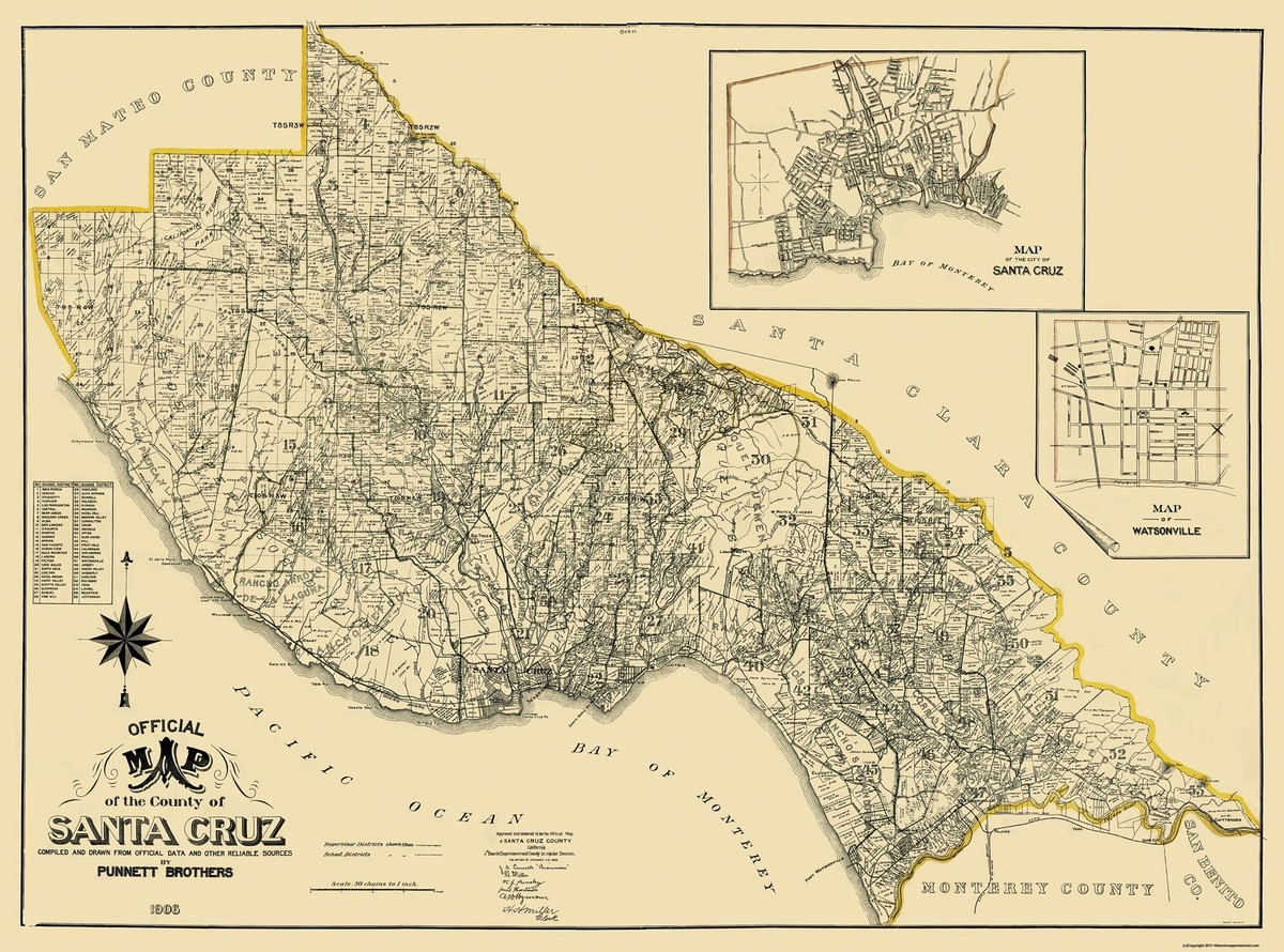 Map Of Santa Cruz California Area