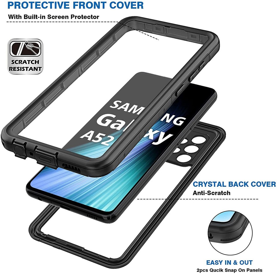For Samsung Galaxy A52 5G Waterproof Case Built-in Screen Protector ...