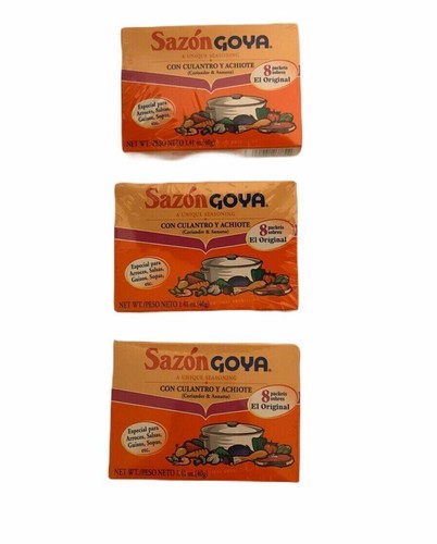 Goya Sazon Con Culantro Y Achiote - Seasoning Coriander & Annatto 3 ...