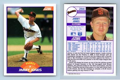 Jimmy Jones -Padres #294 Score 1989 Baseball Trading Card | eBay