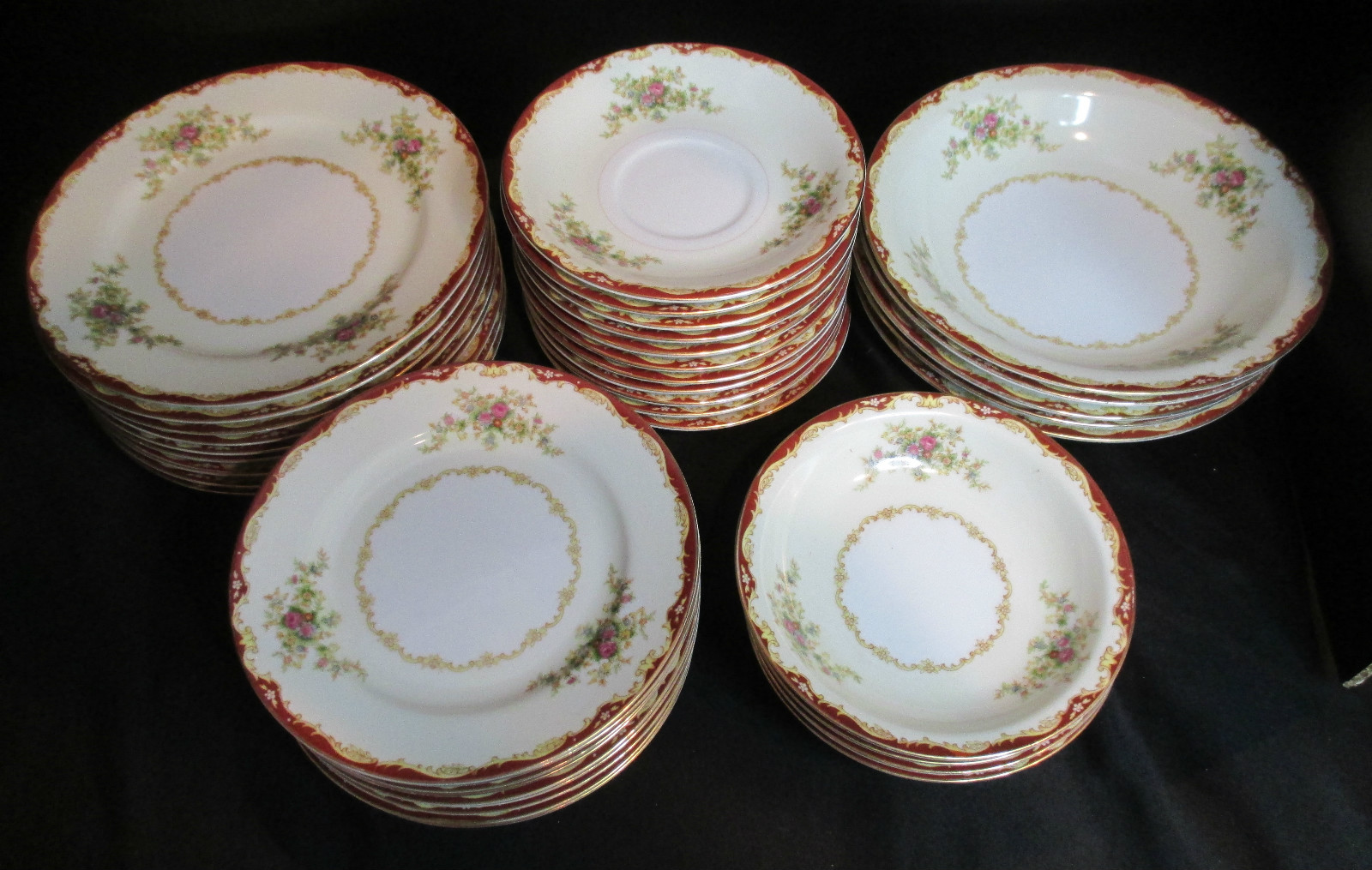 Monarch China Convina Red & Gold Rim Floral Spray Occupied Japan 38 ...
