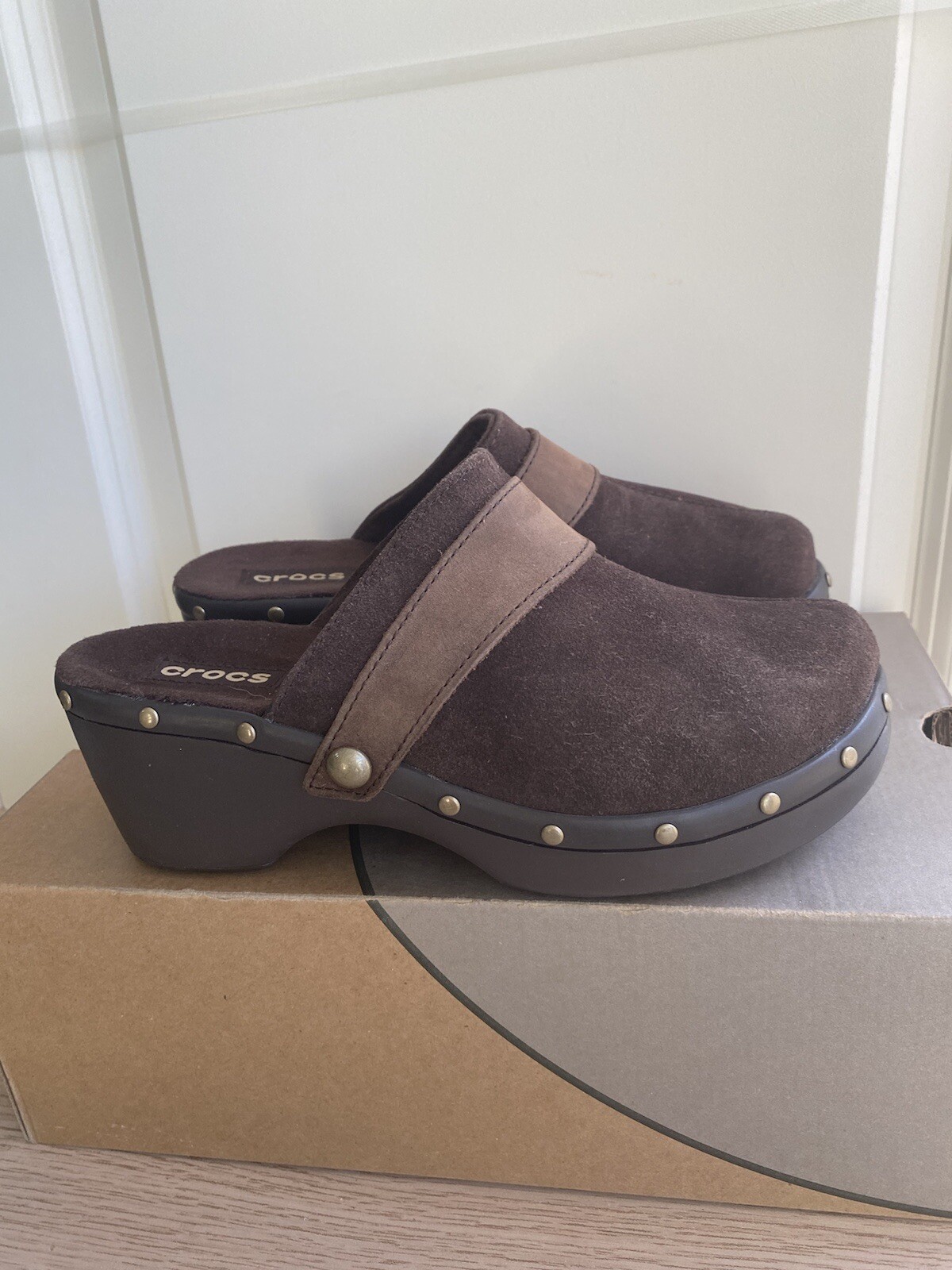 Crocs Cobbler Suede Clog Chocolate Brown Slip On Casu… - Gem