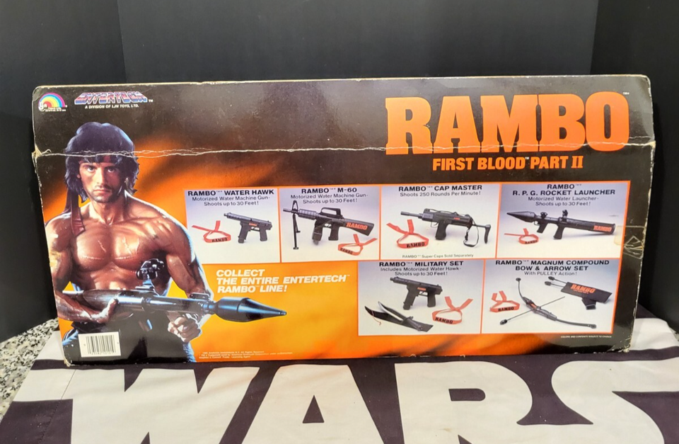M-60 Motorized Water Machine Gun 1985 LJN RAMBO Entertech MIB NEW Open ...