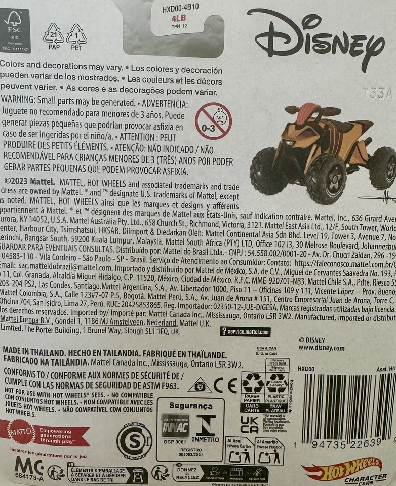 Hot Wheels Disney Character Cars Timon The Lion King | eBay