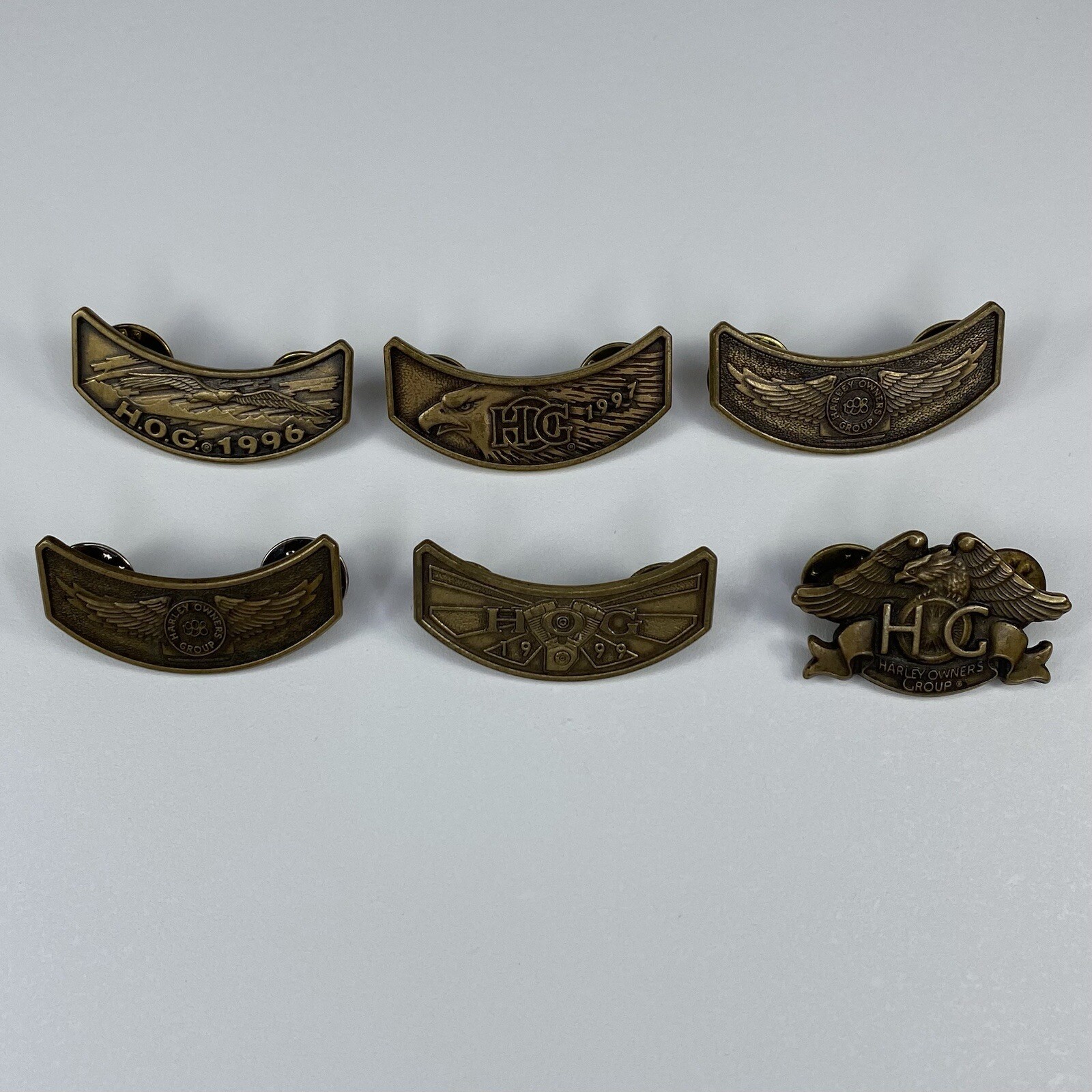 Harley Davidson Owners Group Vintage Pins LOT of 6 HOG Harley Owners ...