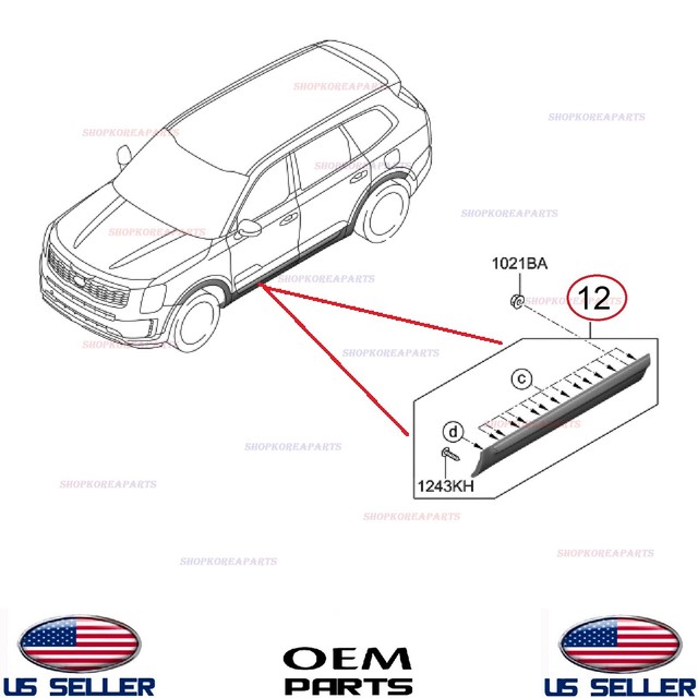 87721S9100CAD BODY SIDE MOLDING KIA TELLURIDE 2020-2022 for sale online ...